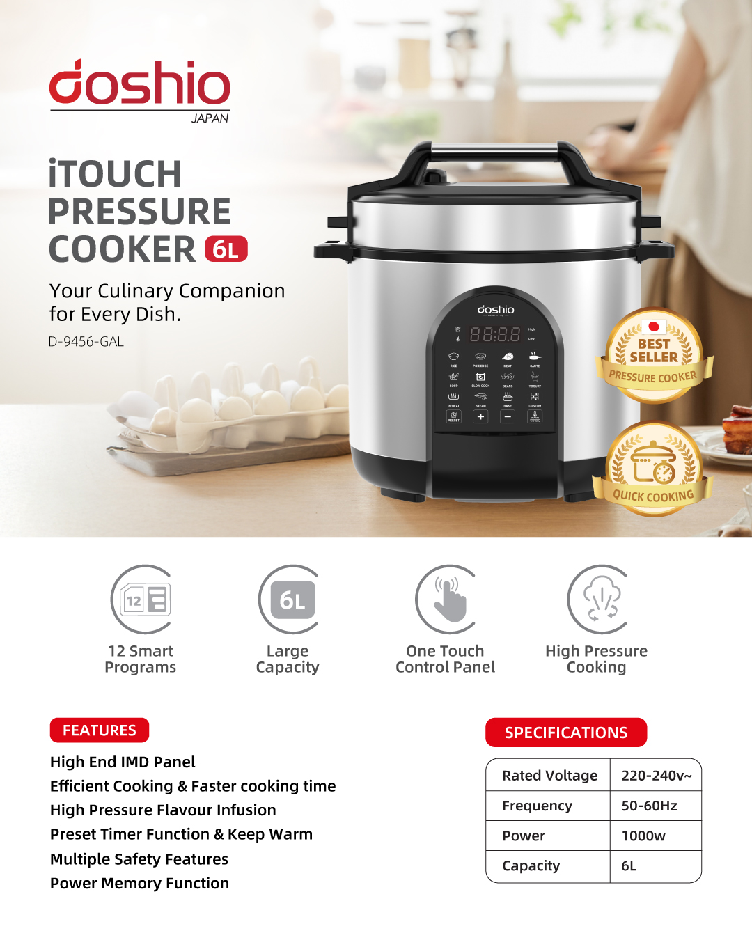Doshio iTouch Pressure Cooker Multifunctional Stainless Steel Periuk ...