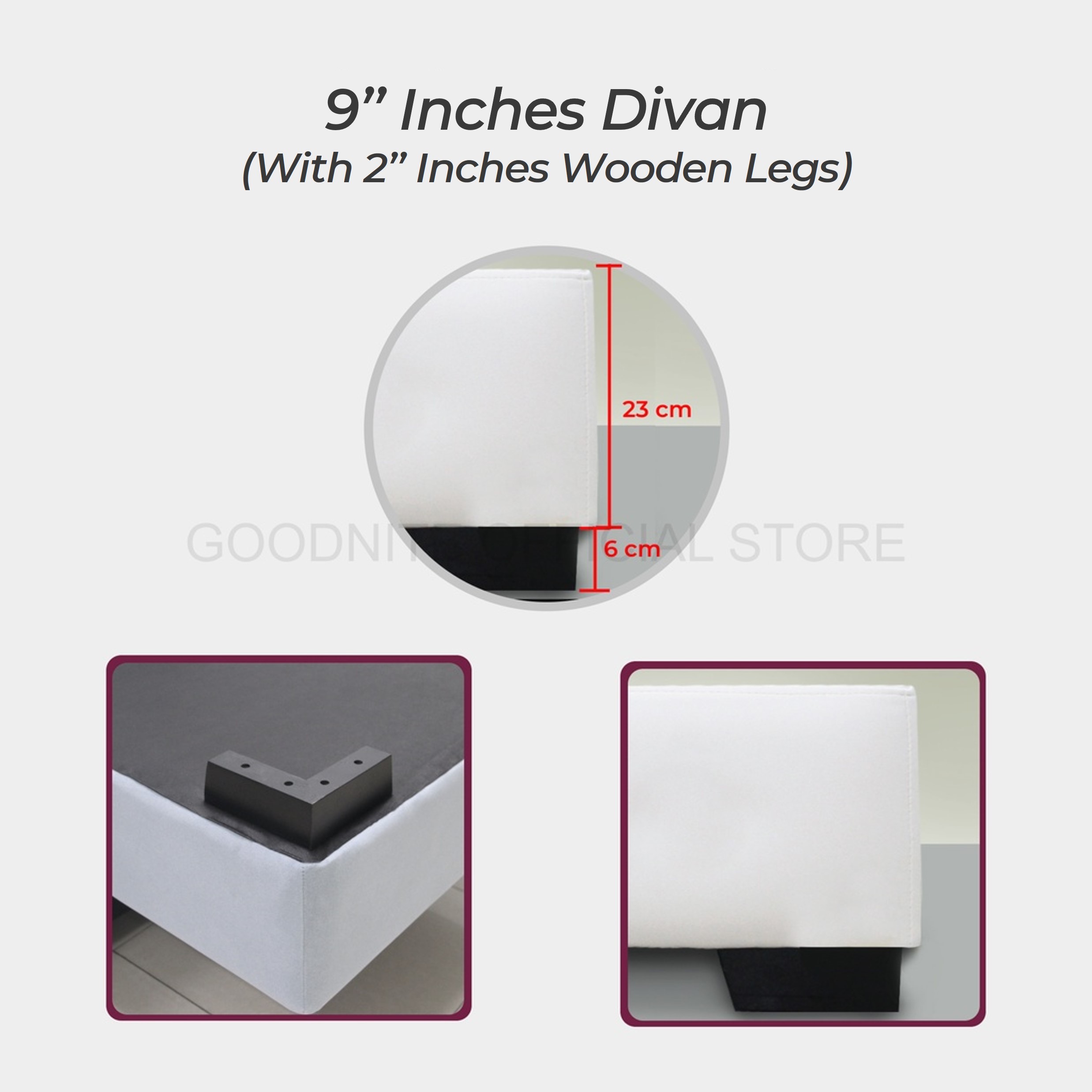 Goodnite PVC Wooden Leg Divan (9") | Shopee Malaysia