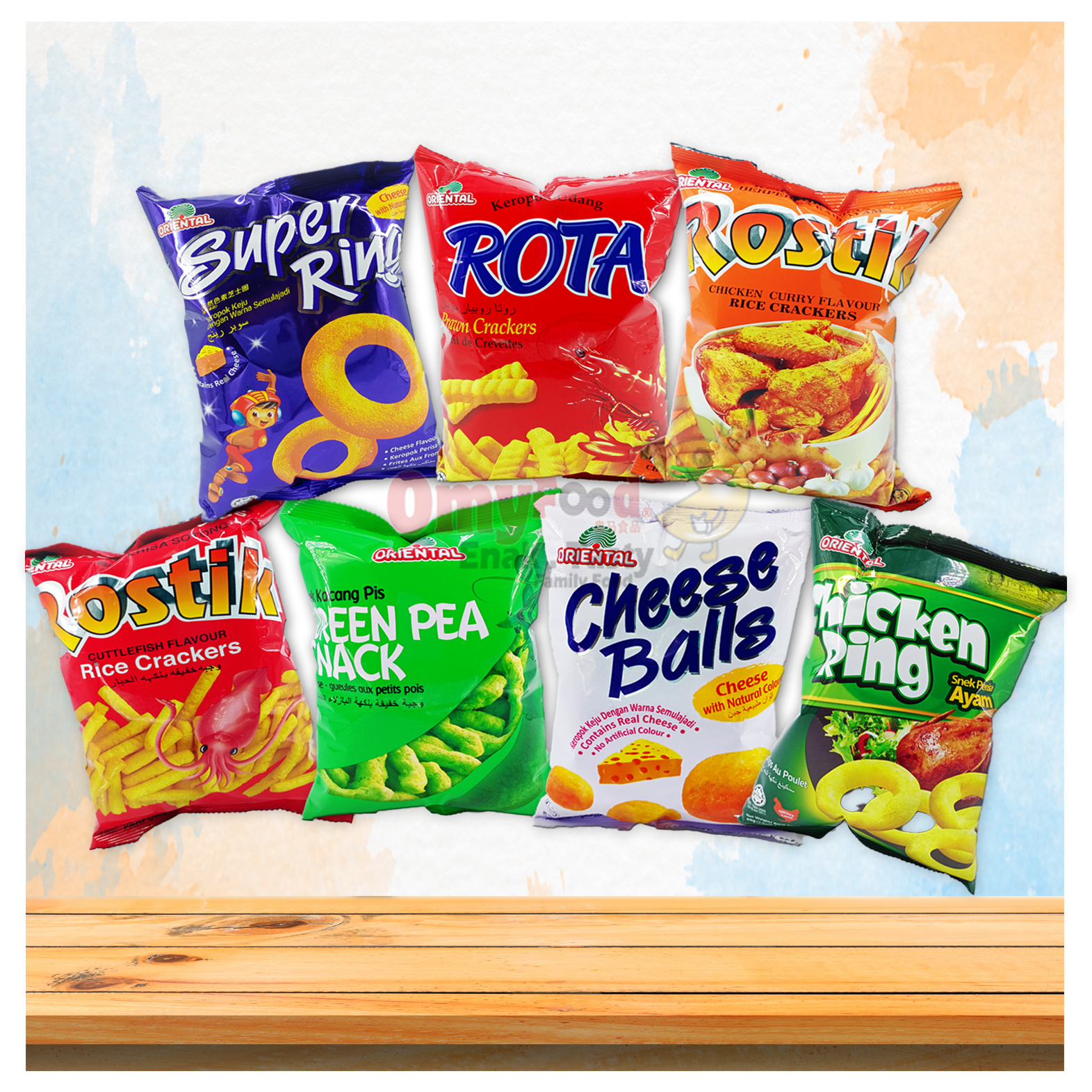 60g BigPack Oriental Super Ring/Green Pea/Rota/Rostik Cuttlefish/Rostik ...