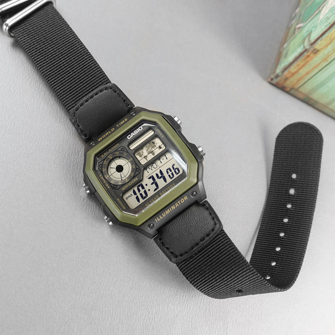 Casio Cloth Band Series Men's Watch AE-1200WHB | Shopee Malaysia