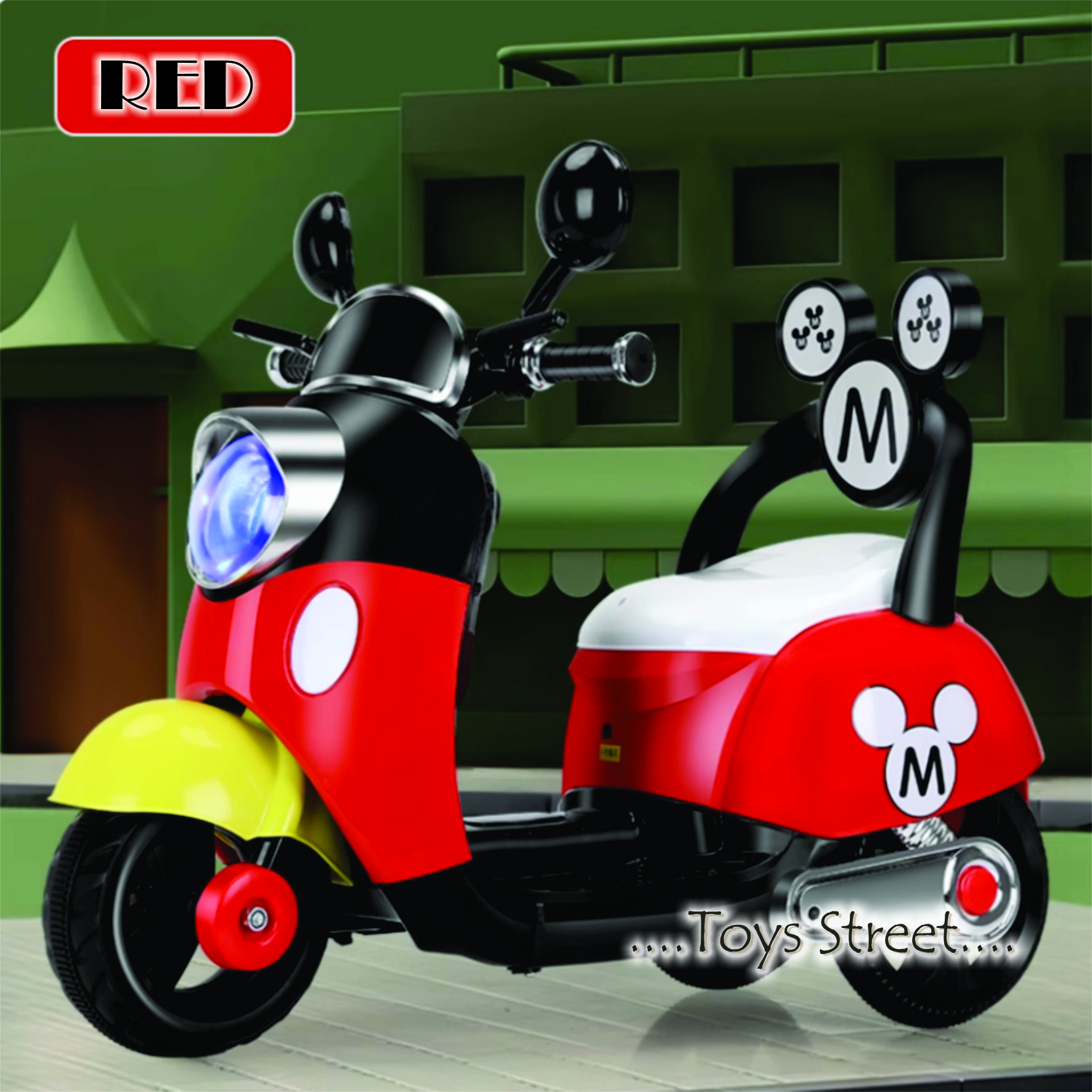 TOYS STREET KIDS BATTERY OPERATED ELECTRIC RIDE ON MICKEY 3 WHEEL ...