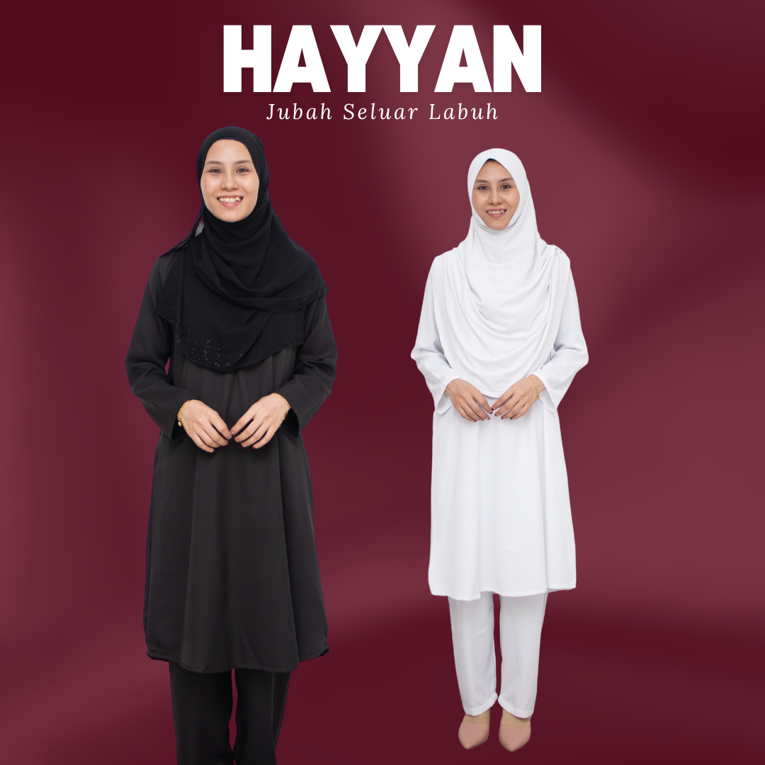 TOP + PANT Jubah Seluar Labuh Hayyan Set Pakaian Umrah Haji Suit ...