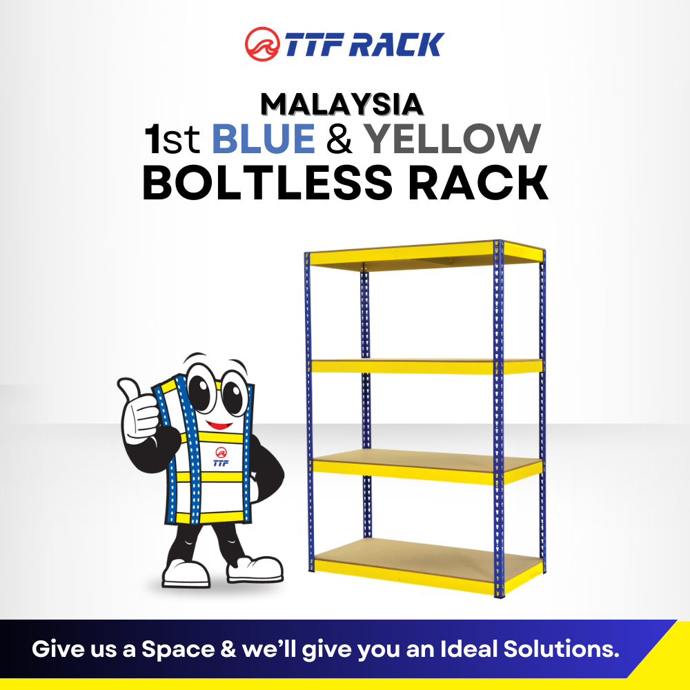 TTF Rack™ Boltless Rack H183-244cm D31-61cm/Rack 5 Levels Rak Besi ...