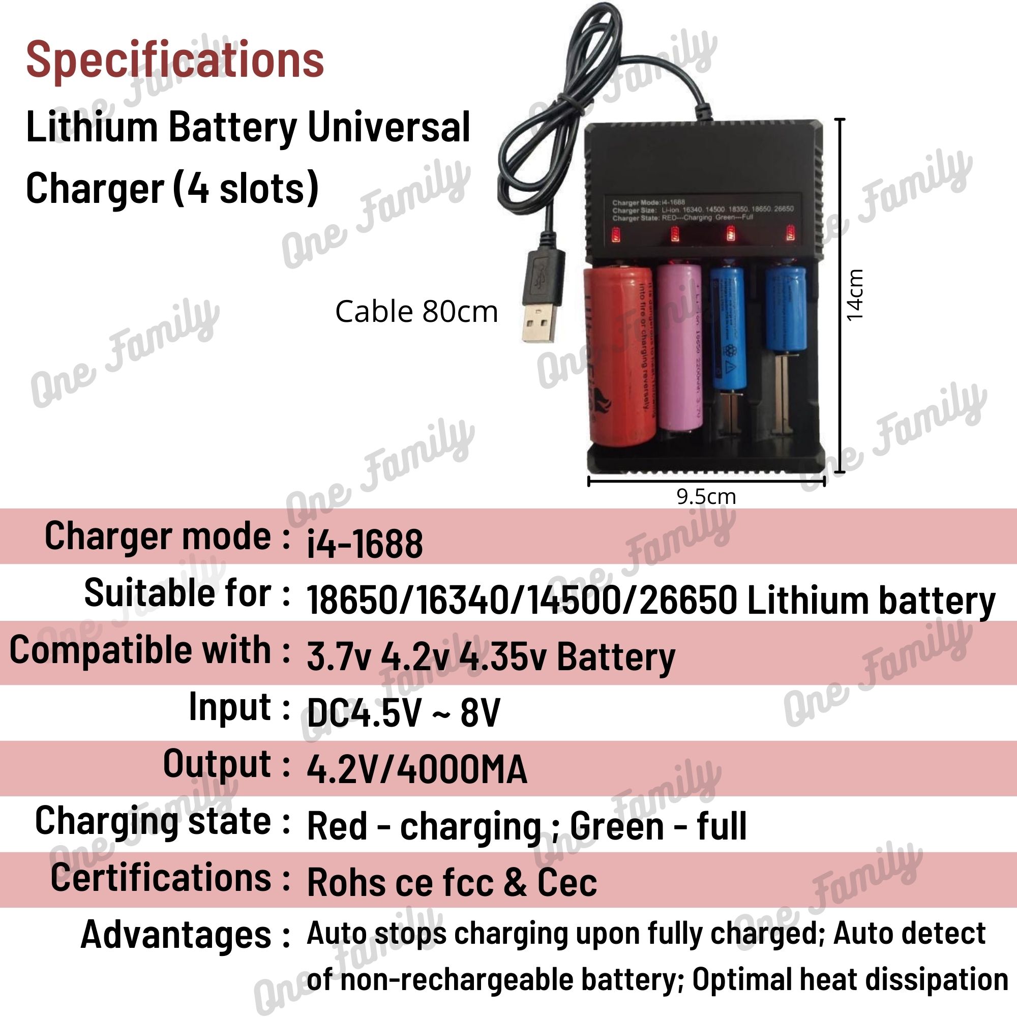 USB & 2-pin Battery Universal Charger | Cable | Extension Cord | Shopee ...
