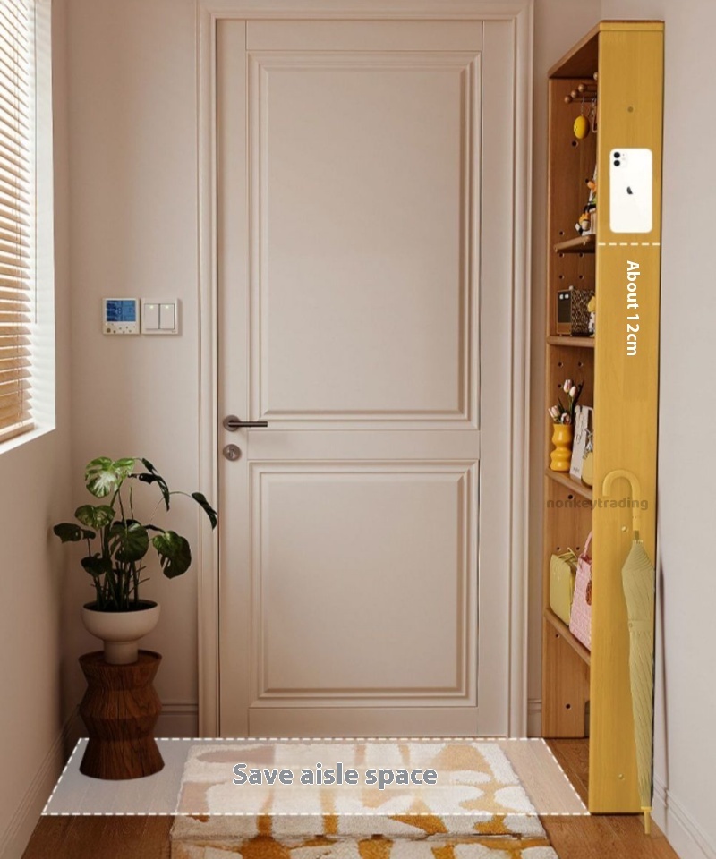 Solid Wood Pegboard Ultra-Thin Rack Multi-Functional Gap Storage Rack ...