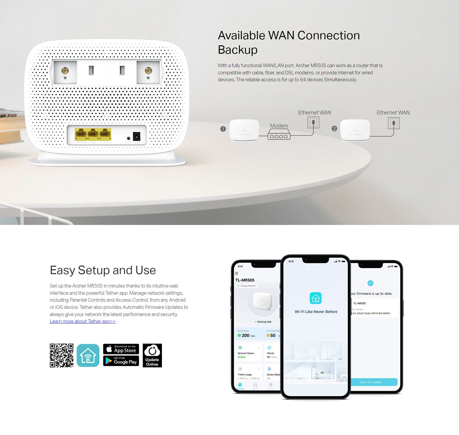 TP-LINK ARCHER MR505 / ARCHER MR500 4G+ CAT6 AC1200 WIREESS DUAL BAND ...