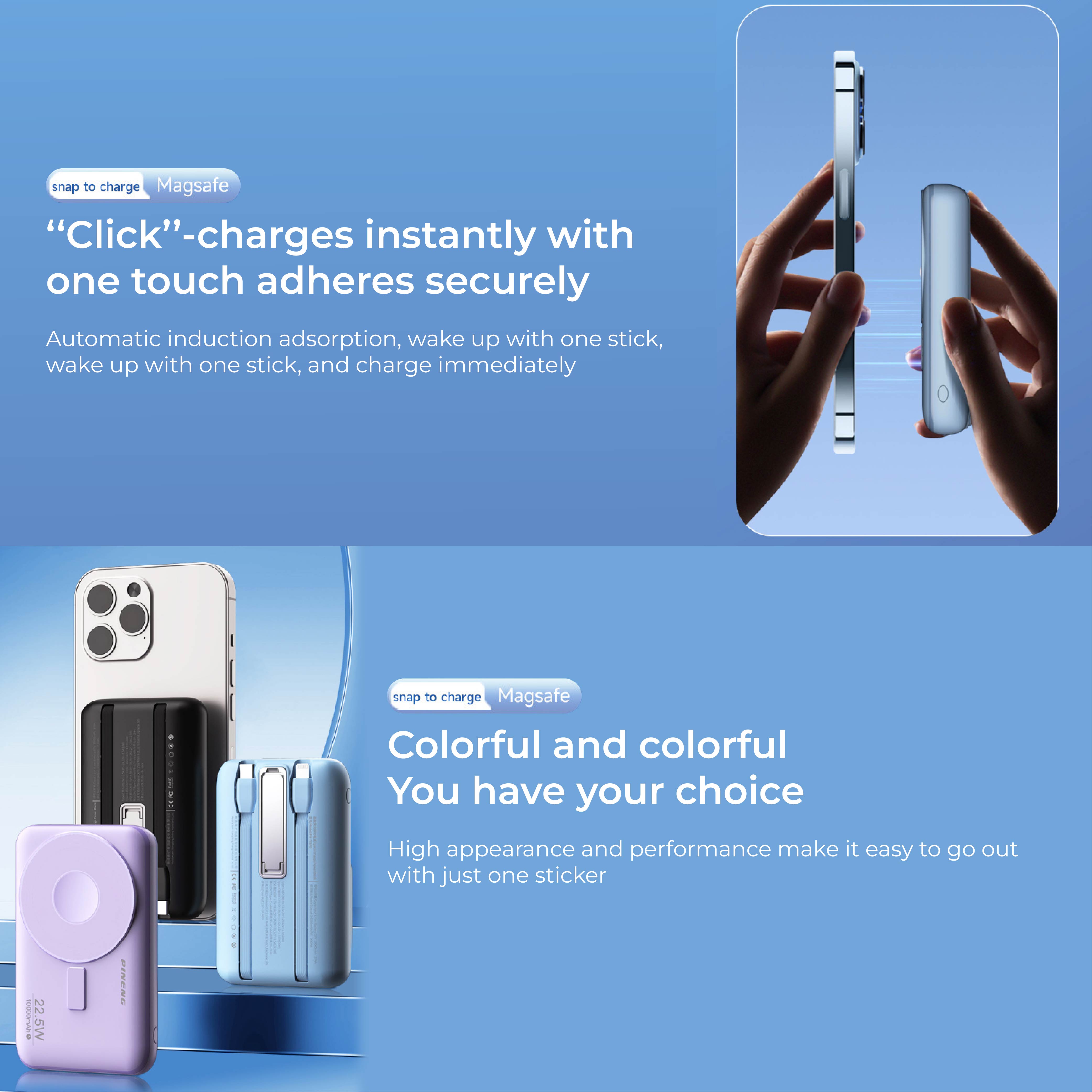 [3C Certified] Pineng PN-701PD 22.5W Fast Charge Magnetic Wireless ...