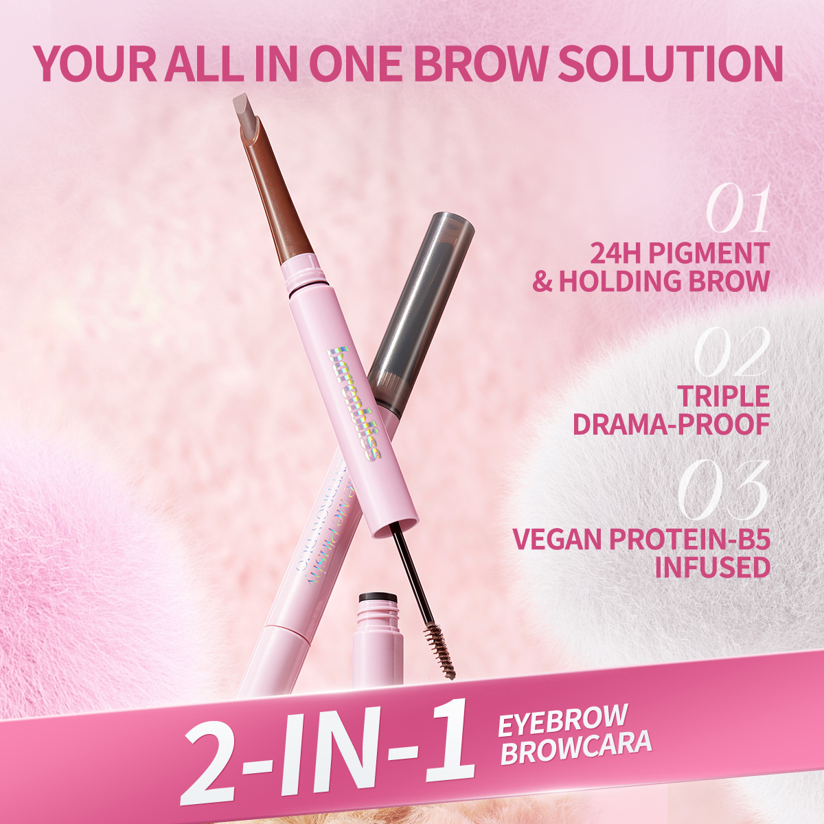 [NEW] BNB barenbliss Make Me Plushy 2-in-1 Eyebrow Duo [24H Pigment ] [0.19g+1g] Pensel Kening ...