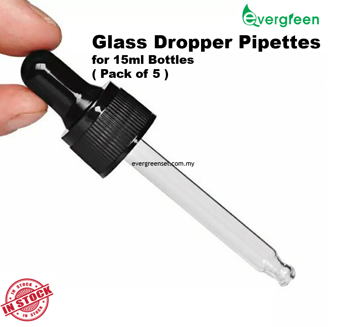 Glass Dropper Pipettes for 15ml Bottles ( Pack of 5 ) | Shopee Malaysia