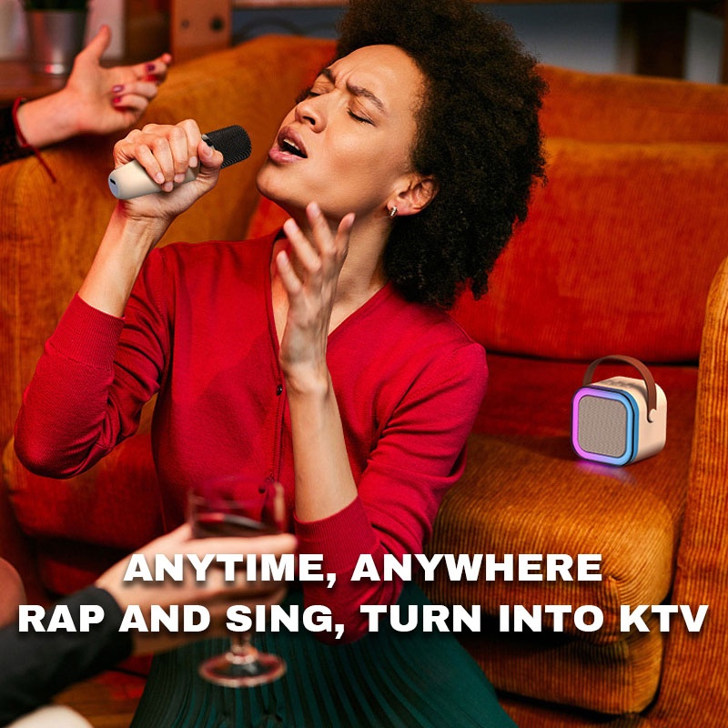 Wireless Karaoke Speaker With Karaoke Bluetooth Microphone K12 Home KTV Karaoke Machine RGB ...