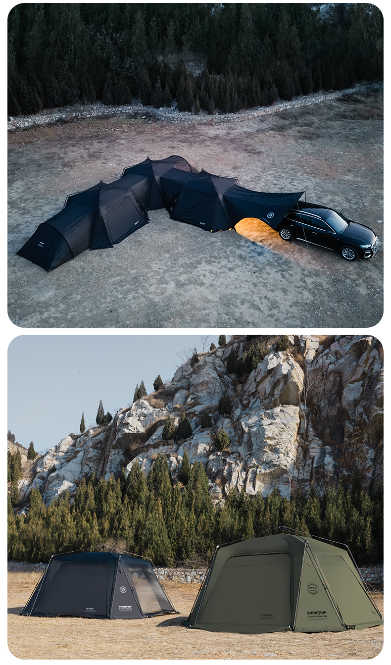 Shinetrip Auto Dome Shelter Tarp PU2000 Silver Coated Black Green Khaki ...