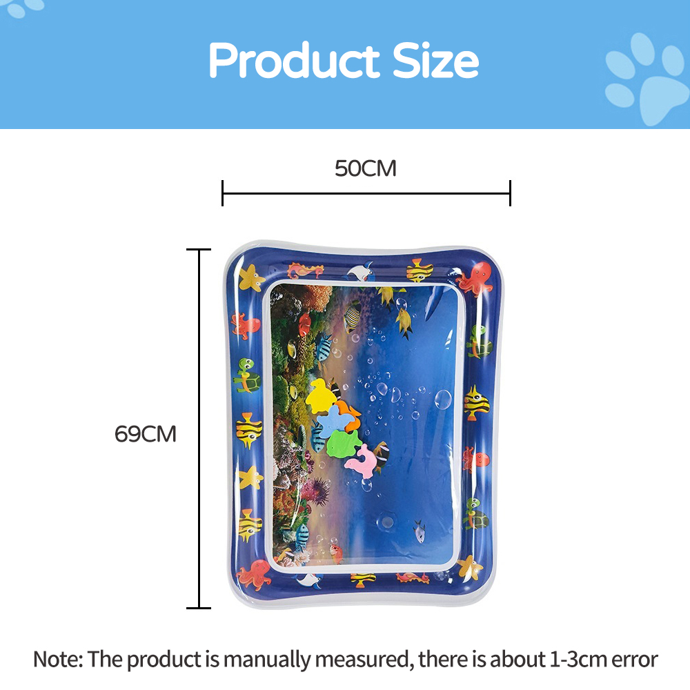 Bevavar Baby Water Play Mat Inflatable Training Crawl Mat Slapped Pad ...