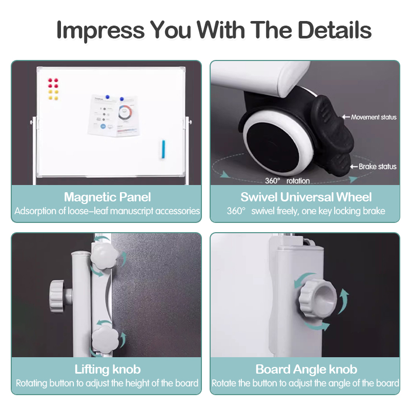 🤩Free Shipping🤩90*120CM Whiteboard Moblie White Board Magnetic ...