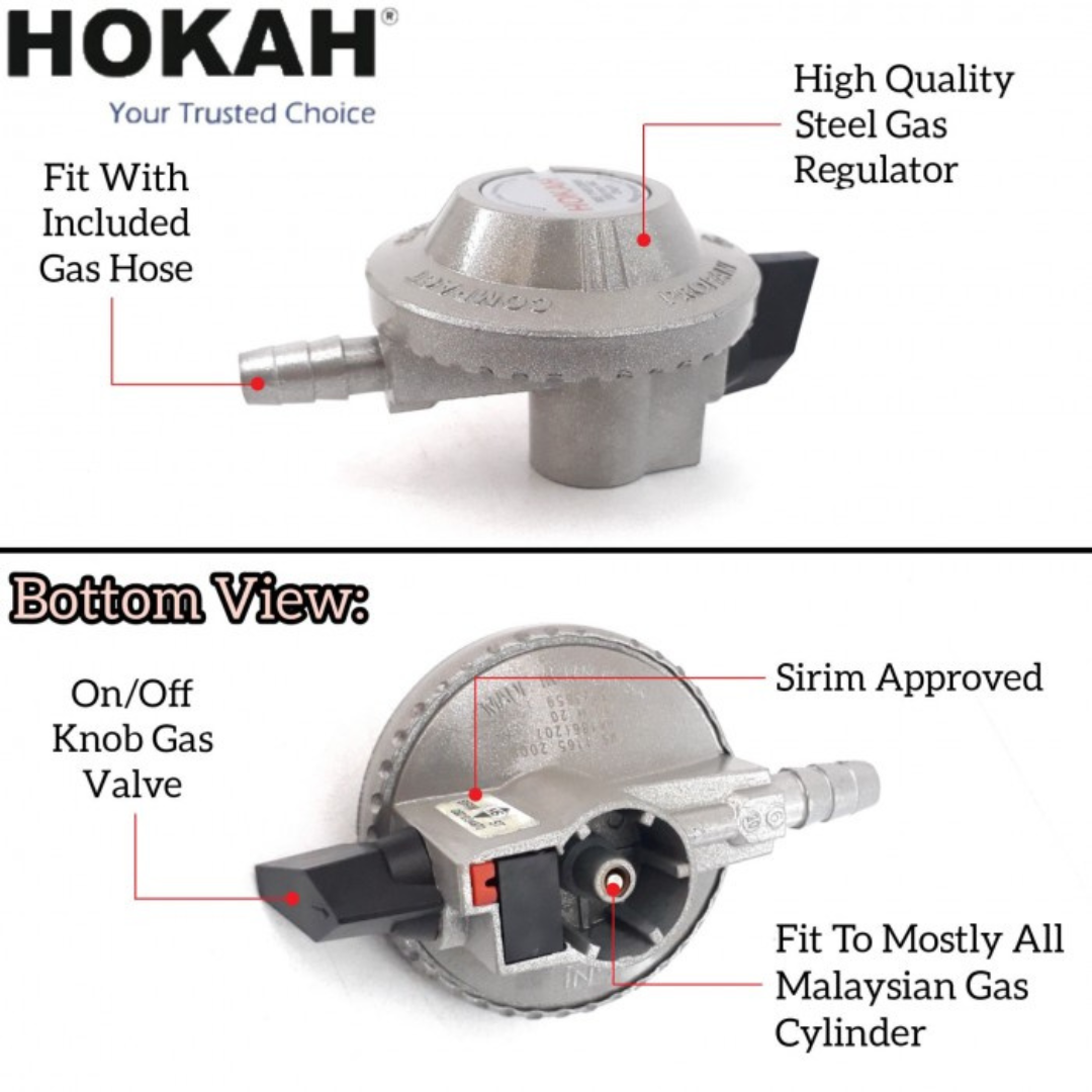 Hokah Safety Gas Regulator Terbal Kepala Gas dan Clips Dapur Stove SA ...