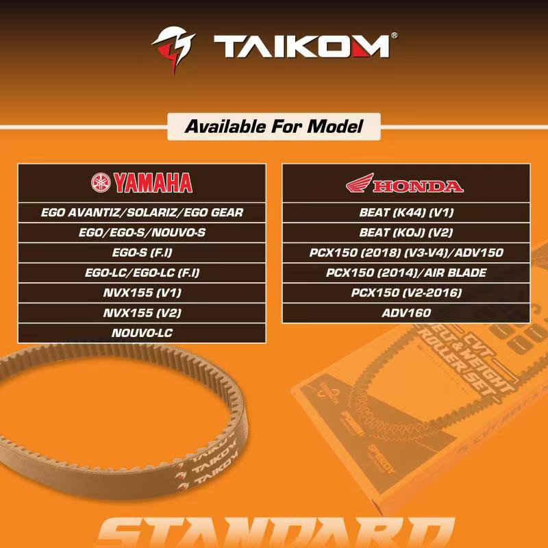 TAIKOM RACING Combo Set Timing Belt + CVT Roller + Clip Honda PCX150 ...