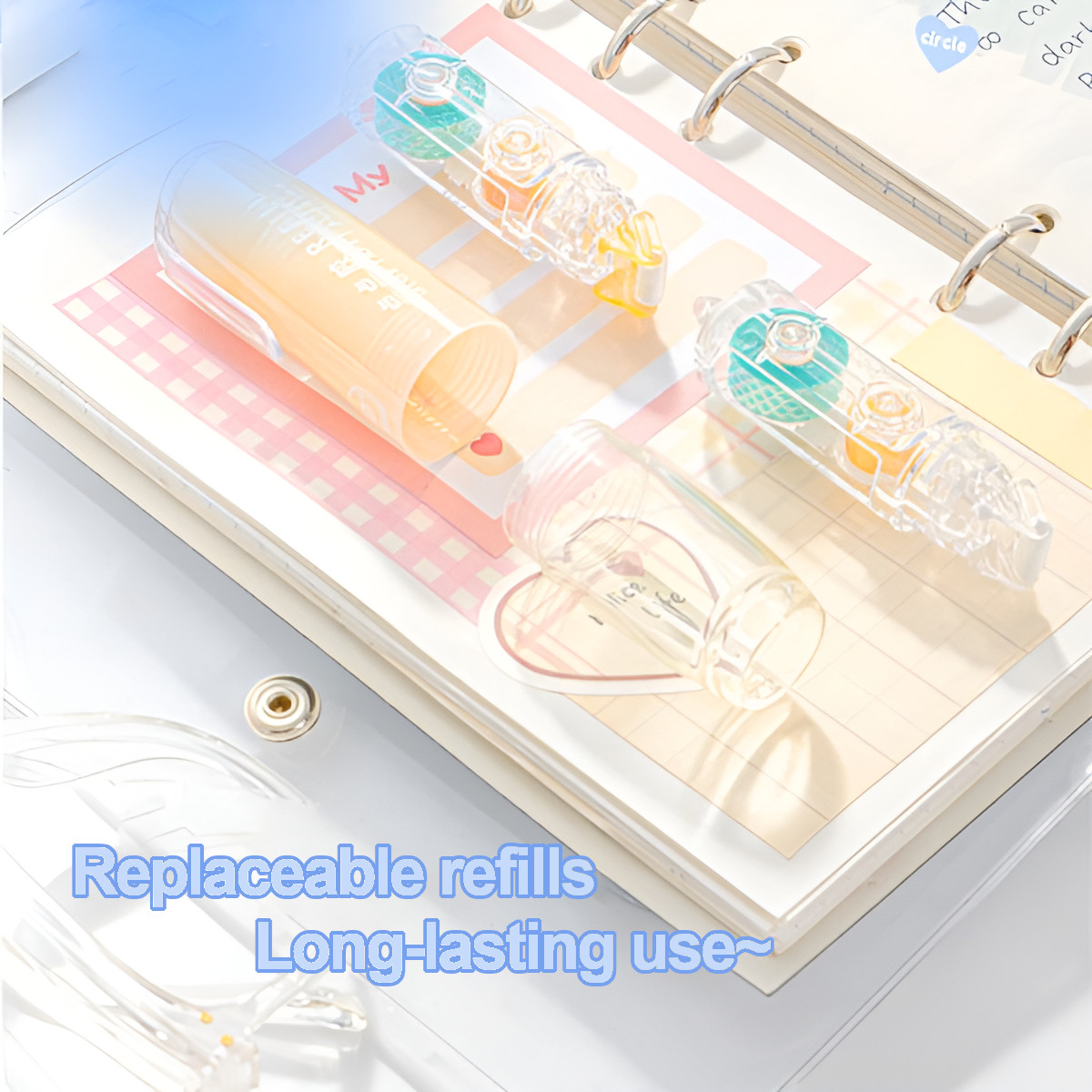 Cute Dots Glue Tape Double-Sided Adhesive Roller Pushable&Refillable ...