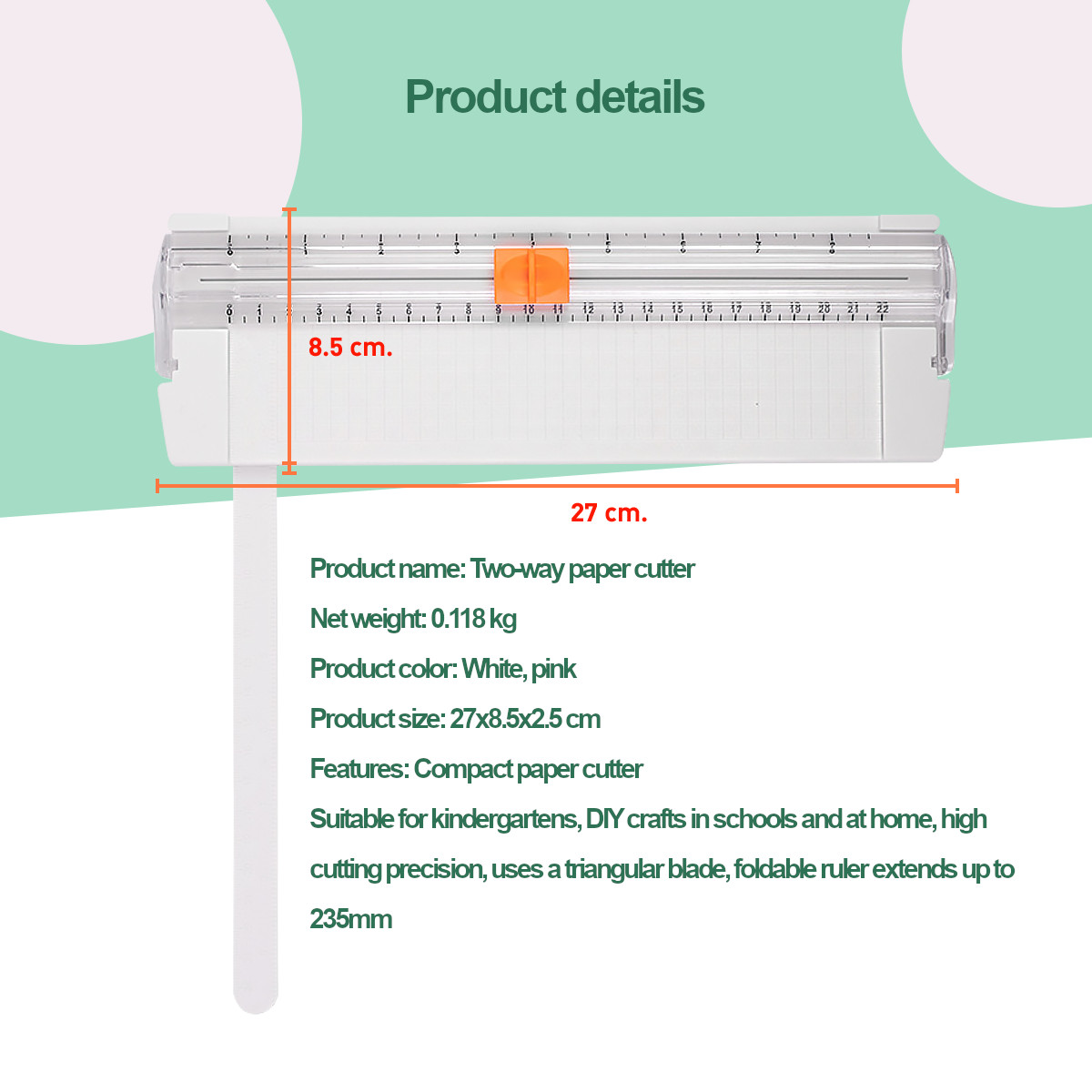 Portable A5 Paper Cutter With Ruler Trimmer Cutting Machine for Crafts ...