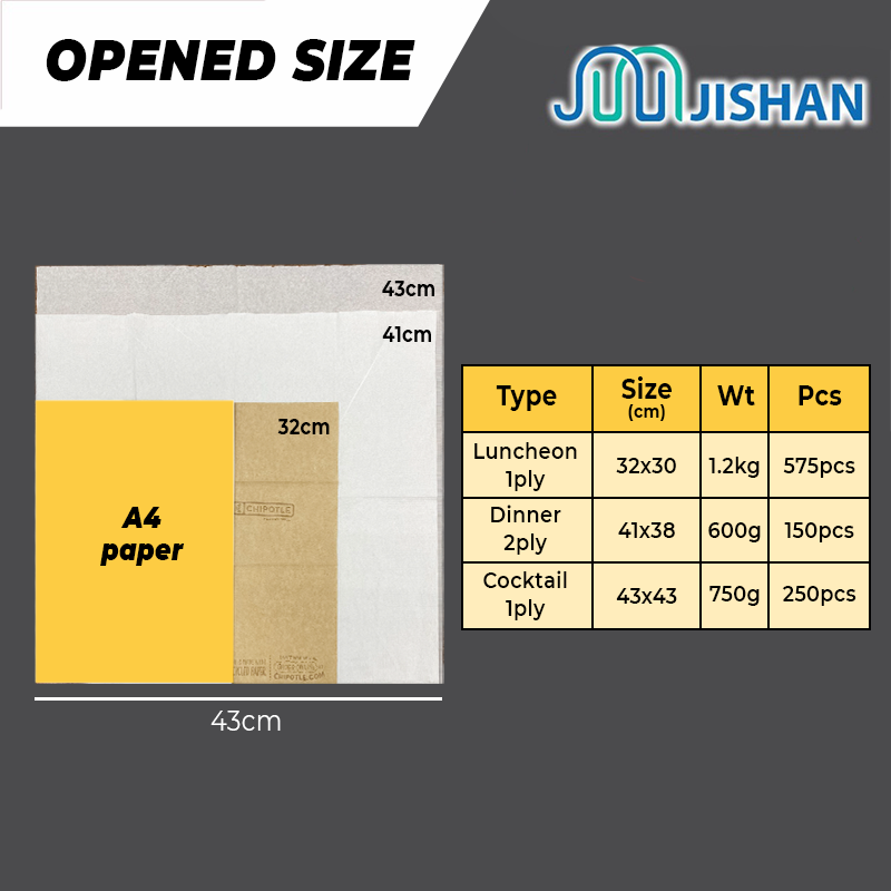 Premium Serviette Napkin / Restaurant Dining Tissue / Brown White Paper ...