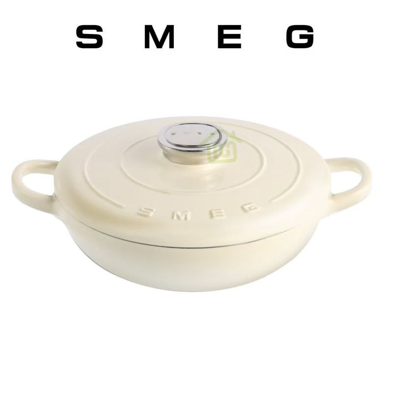 Smeg Collection Pot 26cm Casserole Cast Iron Pot Pan 26cm Set Pisau ...