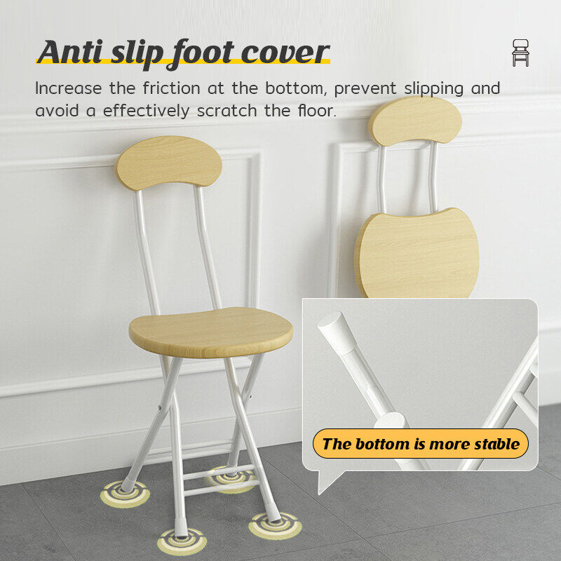 🔥Folding Chair Kerusi Lipat Solat Backrest With Cushion Modern Simple ...