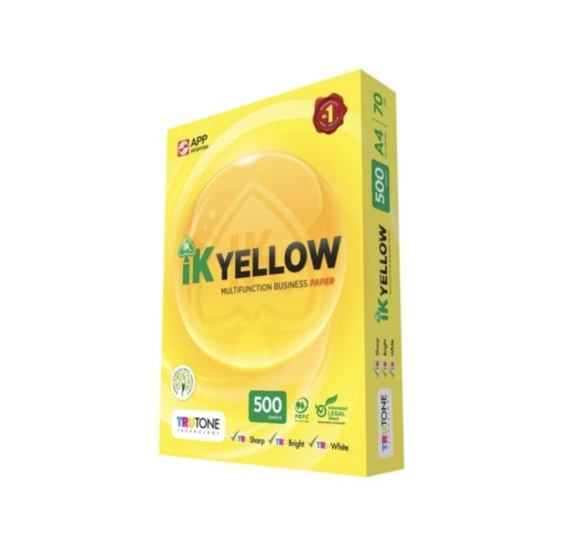 Kertas IK Yellow 500s 70gsm A4 Paper 1 Carton Box (5 Reams) (500 sheets/ream) | Shopee Malaysia