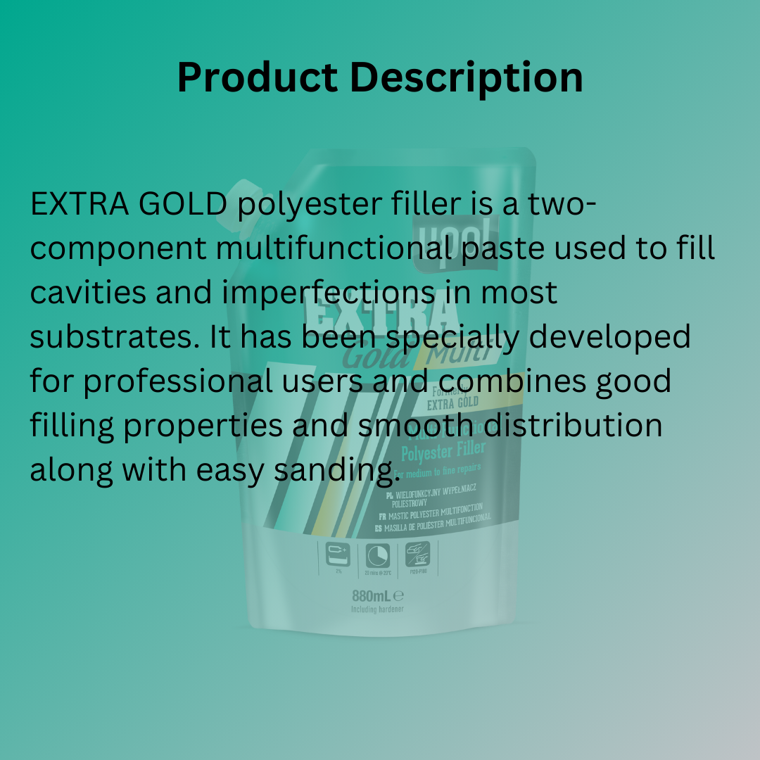 U-POL Extra Gold Multi-functional polyester putty for body repair 880ml ...
