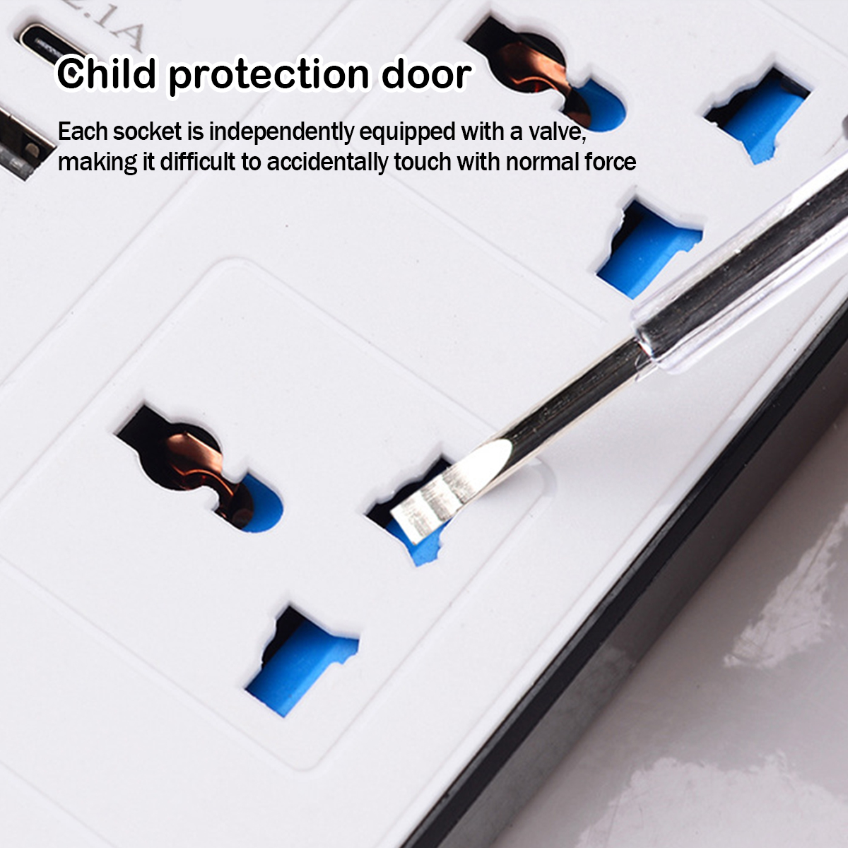 Power Socket 6-Hole Power Socket Extension Cord USB Extension Plug 2 ...