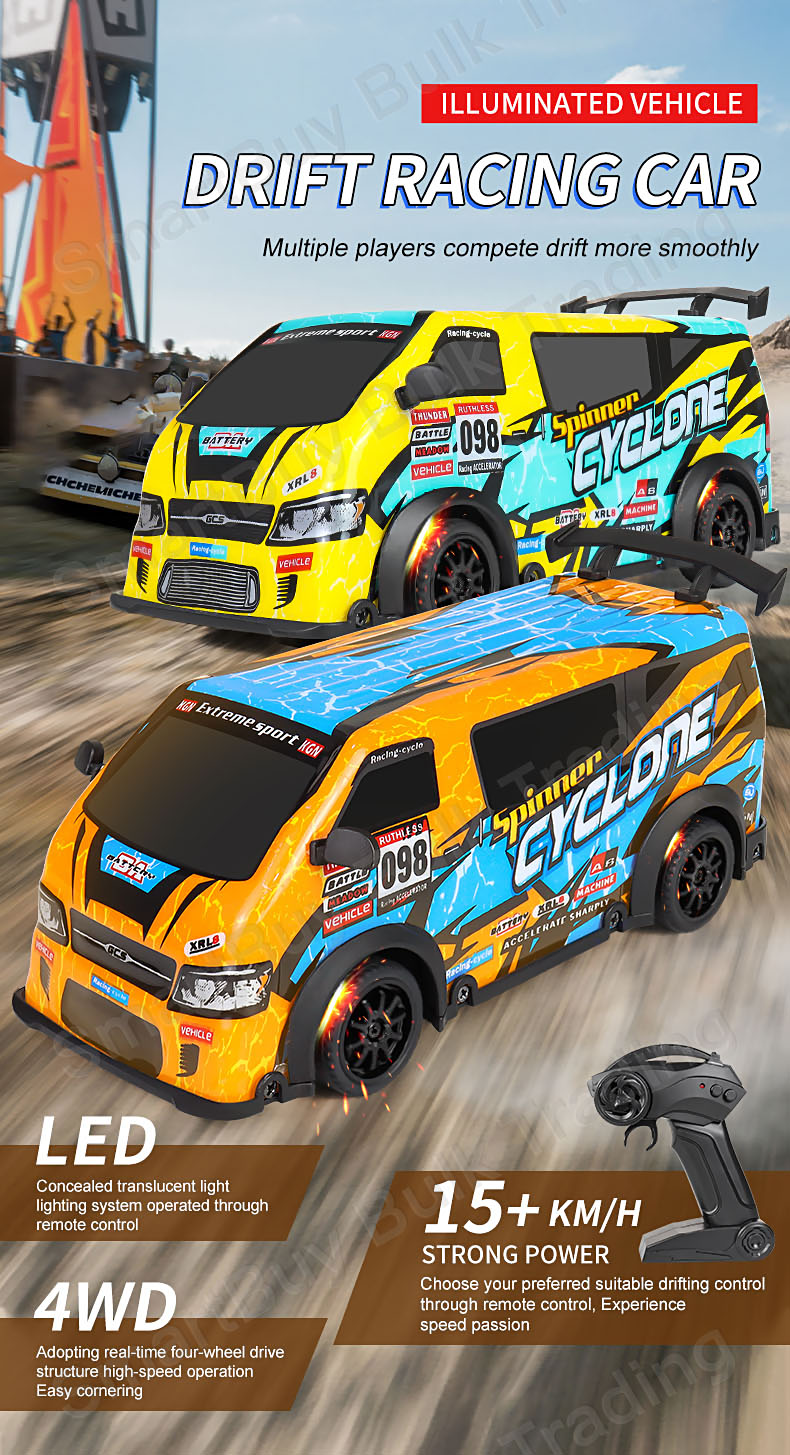 SmartBuy 1:24 High-Speed RC Drift Van Truck 4WD Off-Road Racing Remote ...