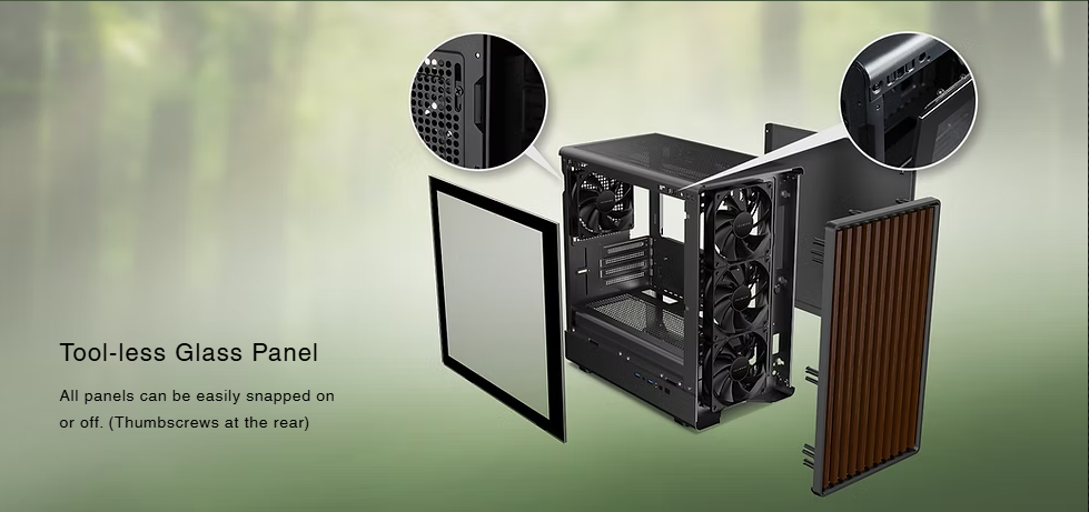 TECWARE TIMBER M (M-ATX) / TIMBER (ATX) TG DESKTOP PC CASE - BLACK ...