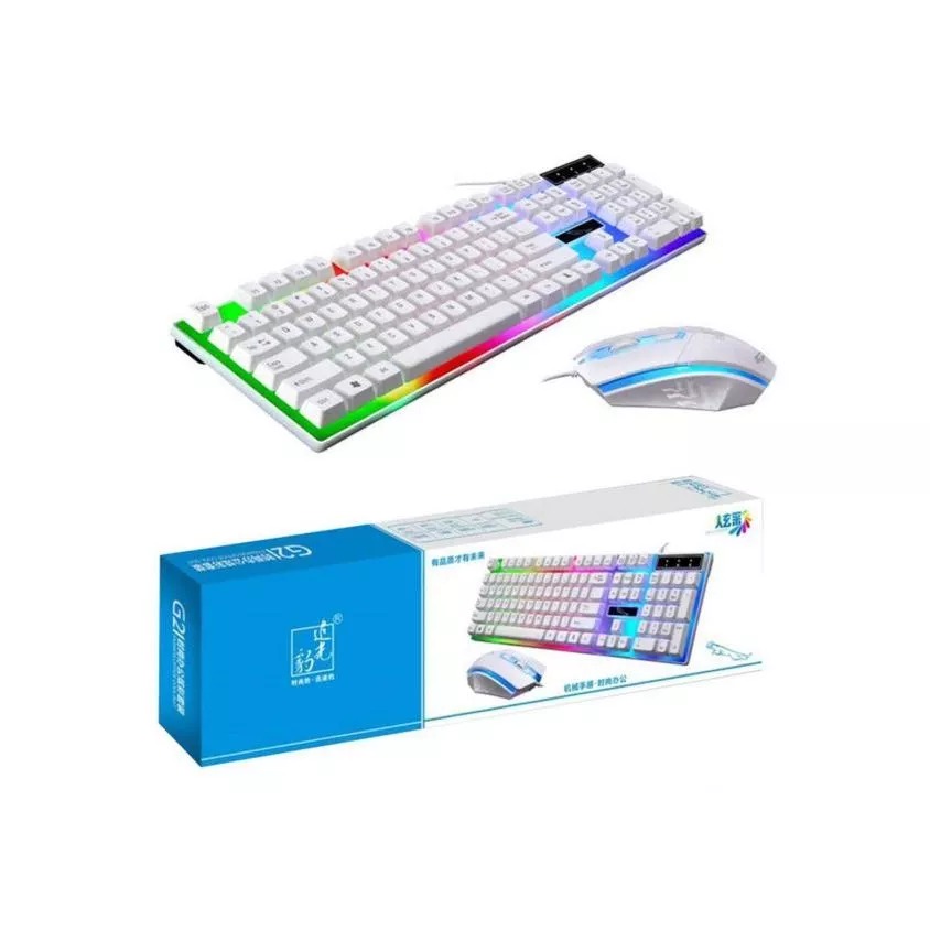 G21B WIRED GAMING KEYBOARD AND MOUSE SET/ GLOWING KEYBOARD WITH ROUND ...