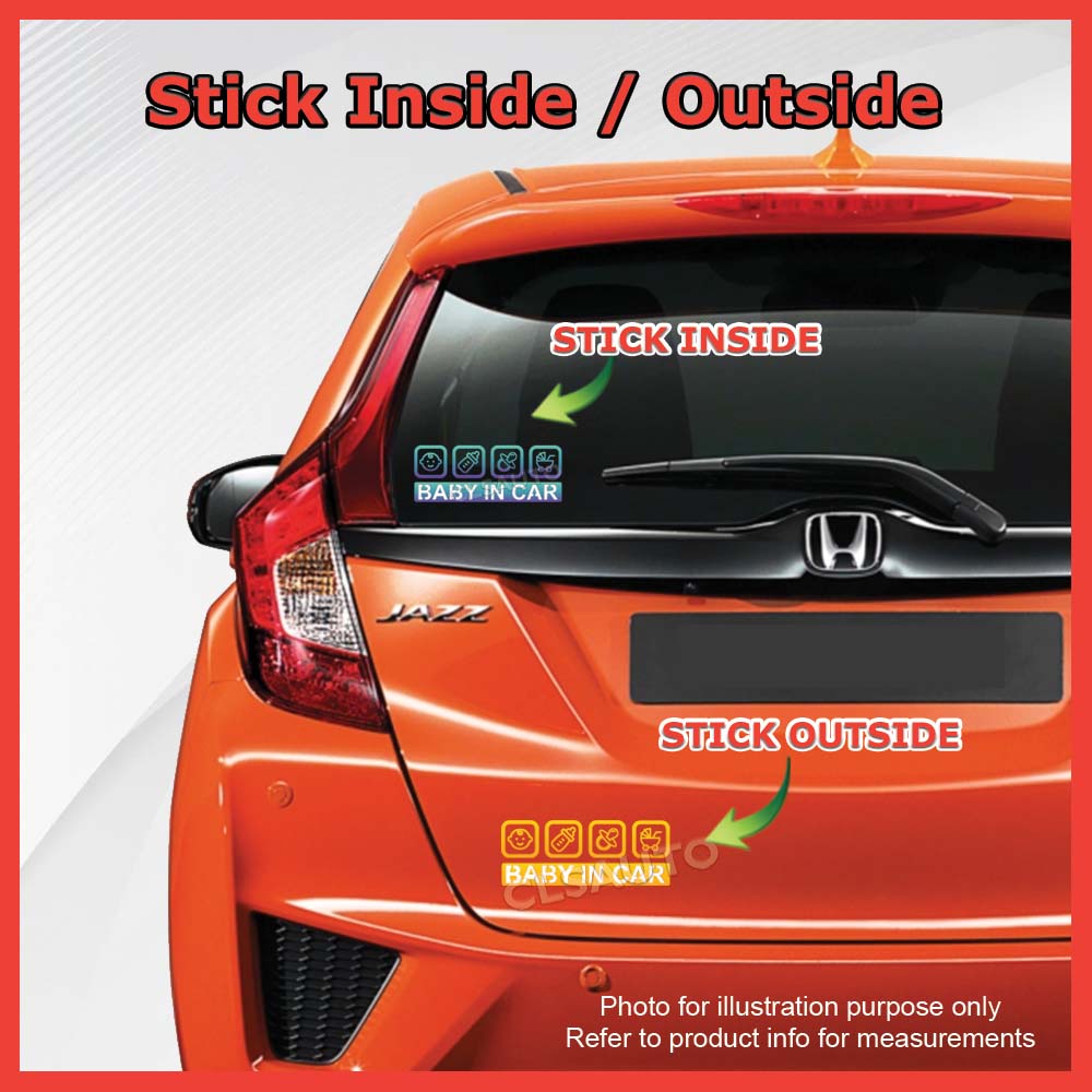 Baby in Car Sticker V2 - Waterproof Safety Sign Decal Pelekat Kids on ...