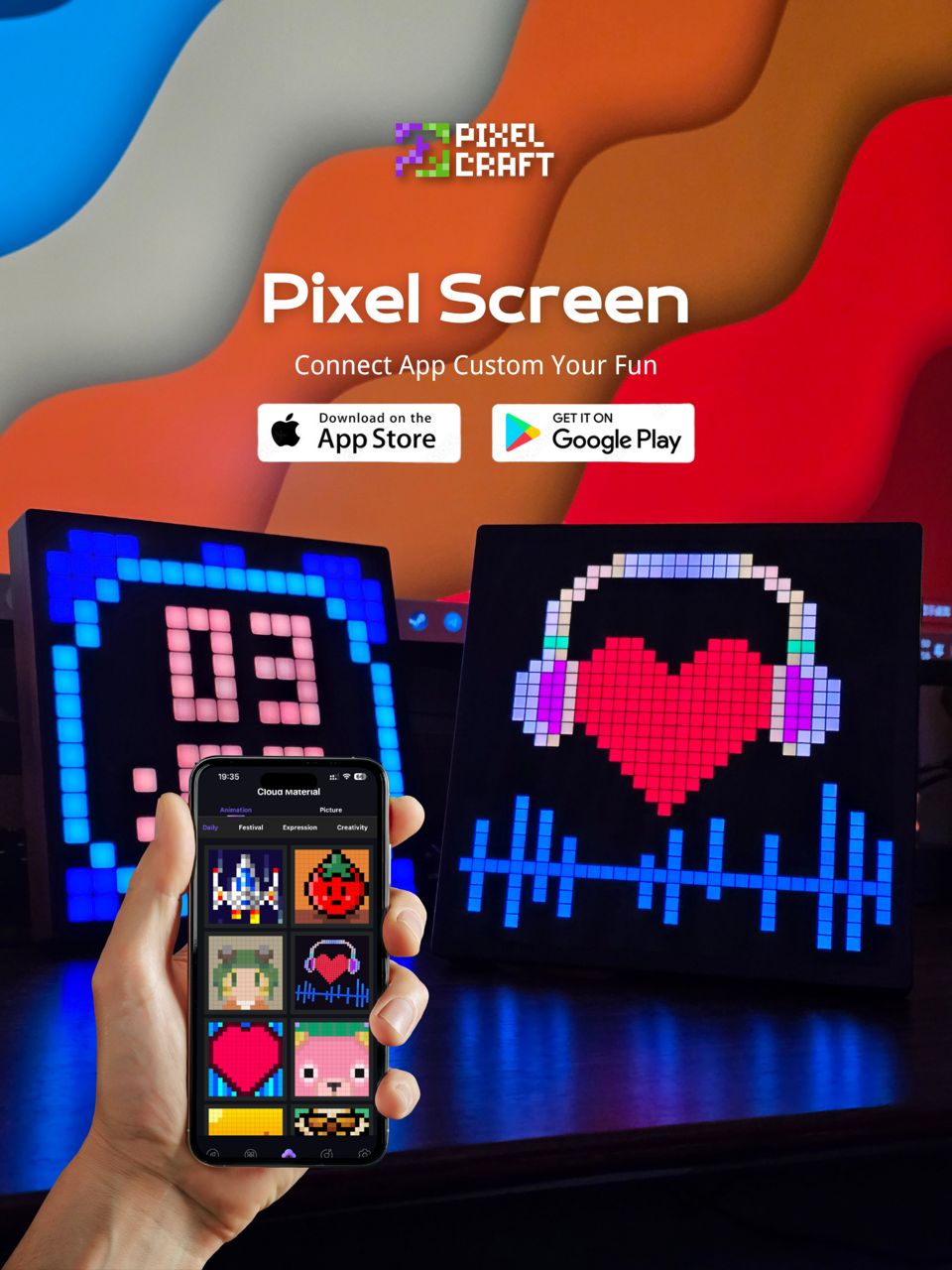 Pixel Screen APP Control LED Matrix Pixel Display Smart Screen ...