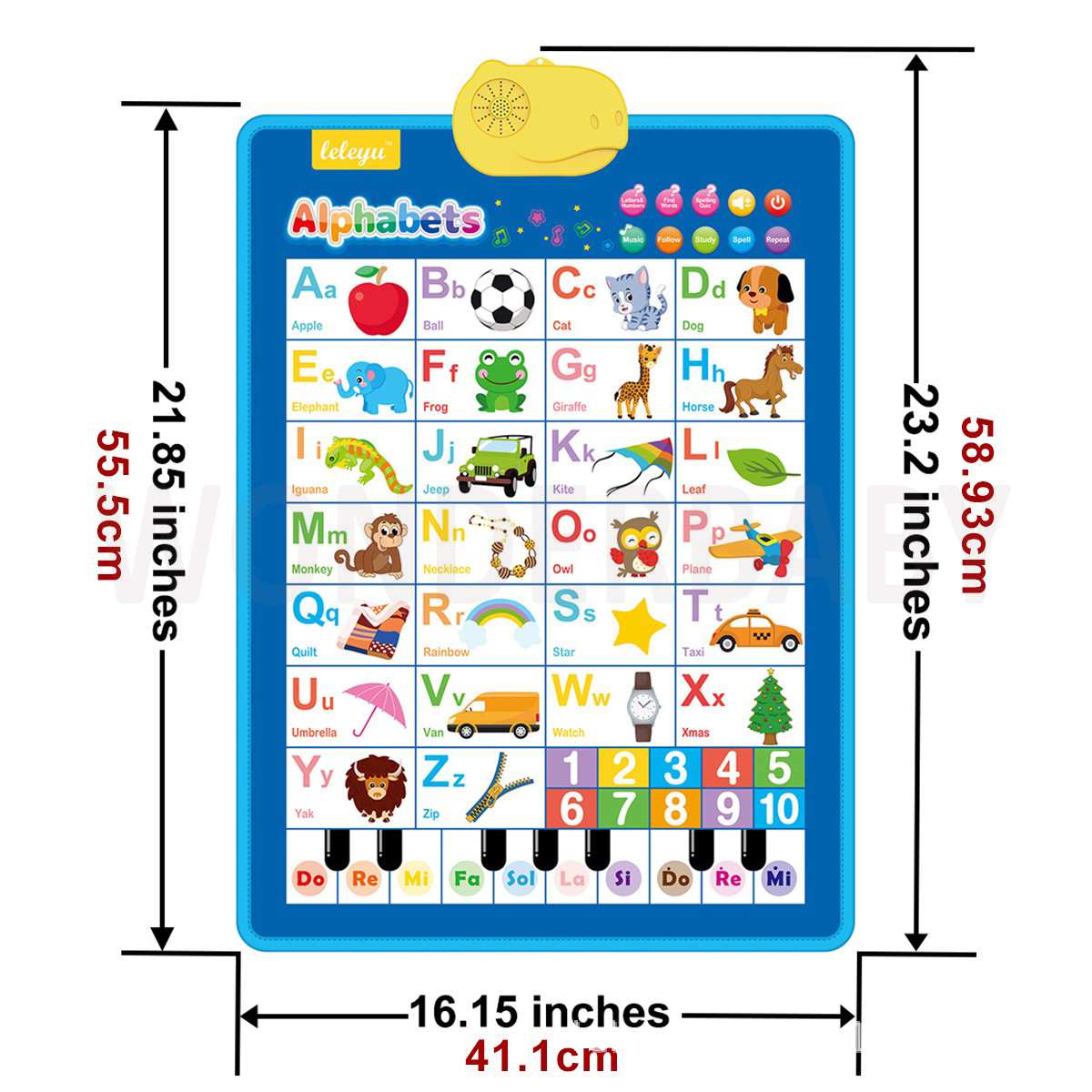 Premium English Interactive Talking Alphabet Poster ABC Wall Chart With ...