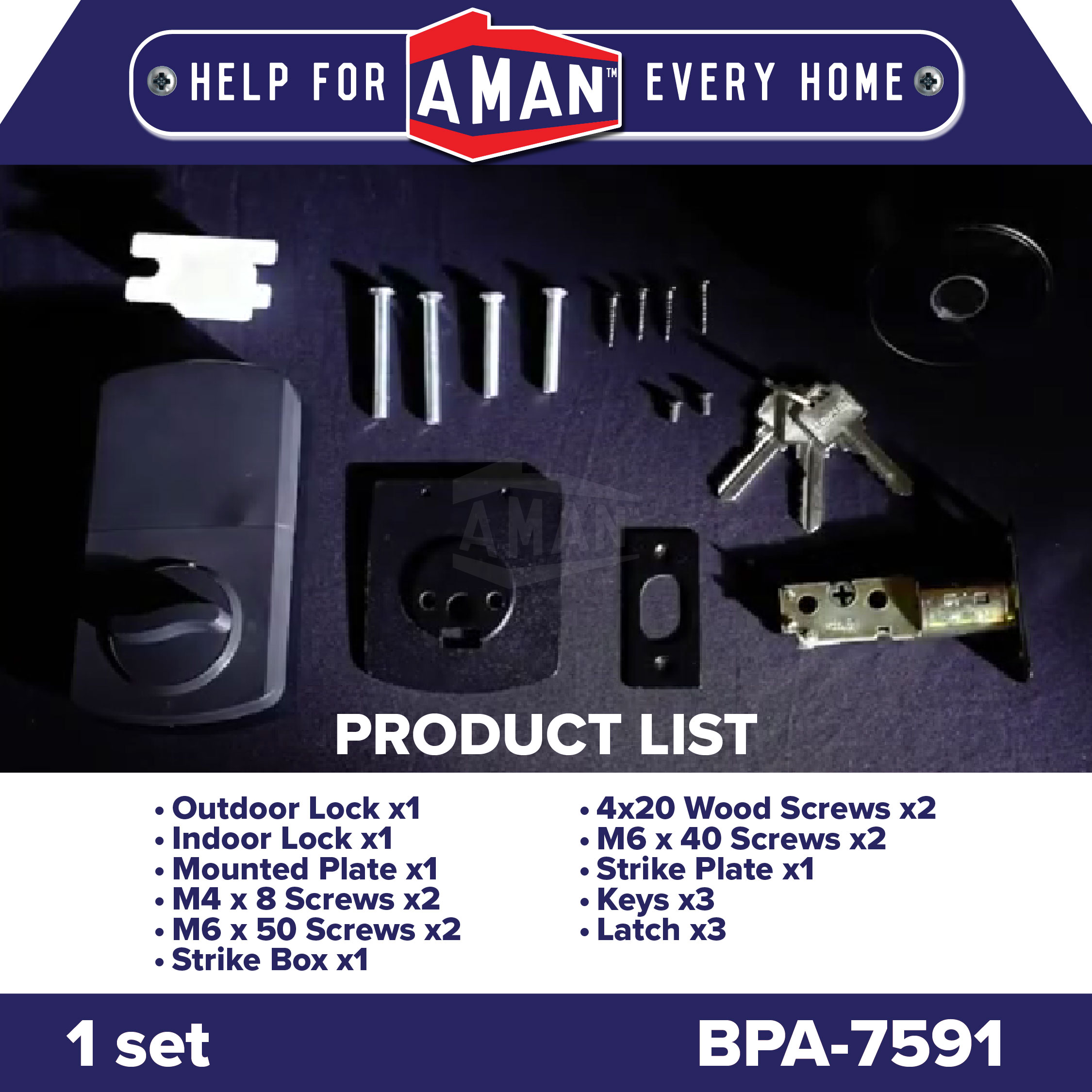 AMAN Biometric Lever Lock Set Fingerprint Smart Door Lock Set Thumprint ...