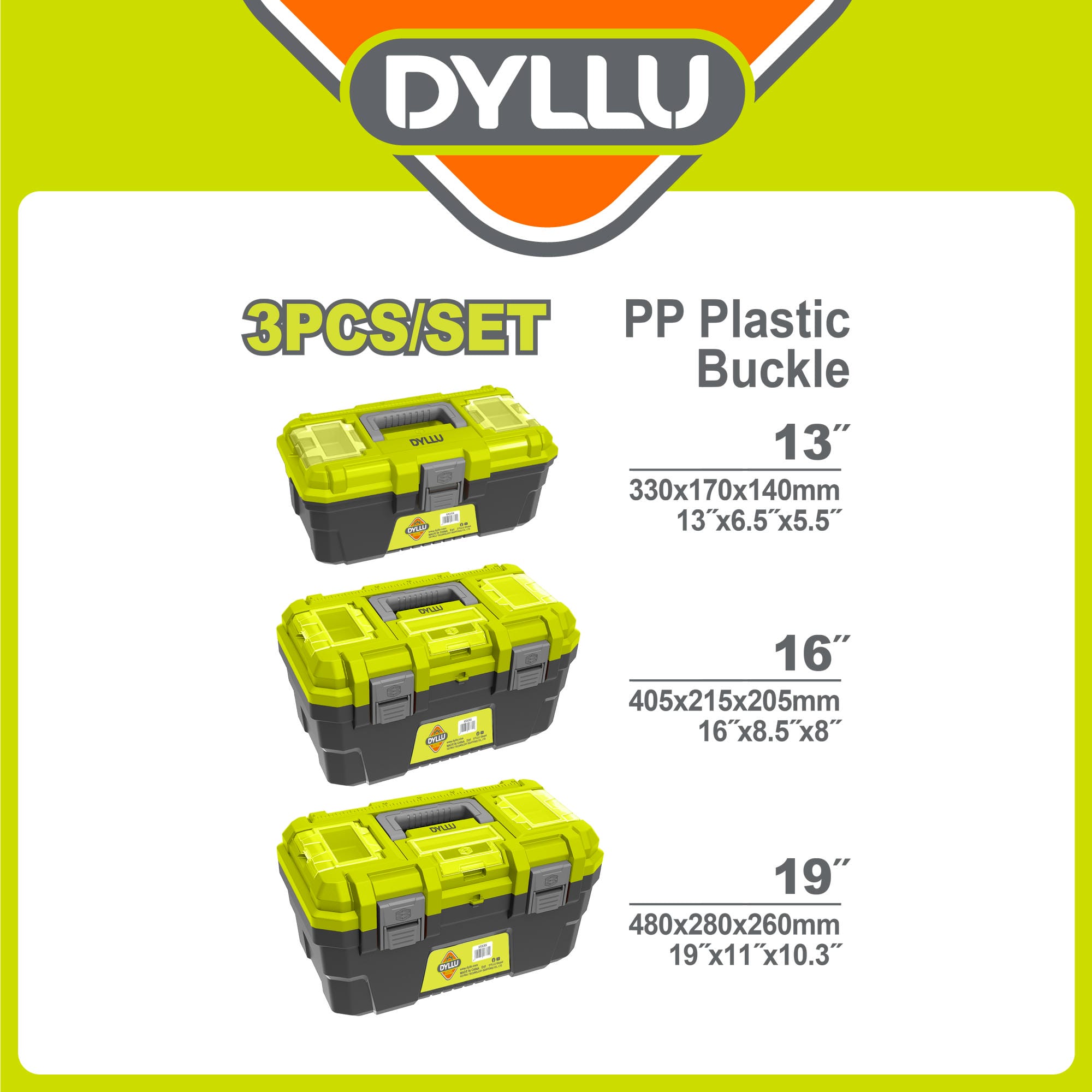 DYLLU 3 Pcs Plastic tool boxes set DTTB2103 | Shopee Malaysia