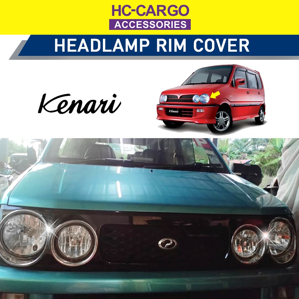 Perodua kenari Headlamp cover chrome Eye Lid Brow Cover Custom Fit ABS ...