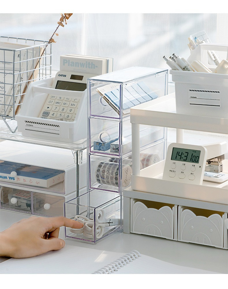 Acrylic cosmetics storage box Transparent Desktop Organizer Box ...