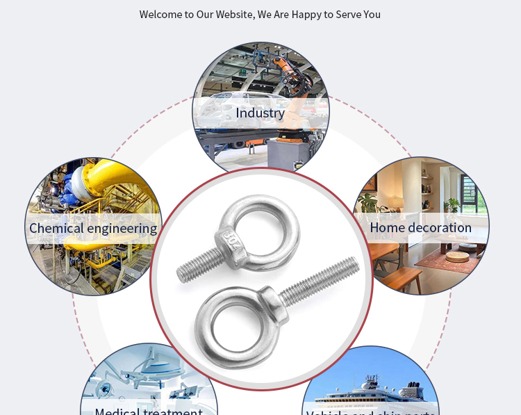 304 Stainless Steel eye bolts lengthened eye screw ring lifting eye ...