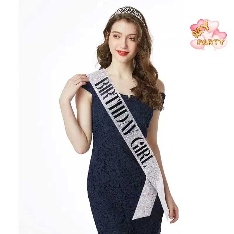 Birthday Sash Girl Princess Queen Sash & Crown Set Princess Ribbons ...