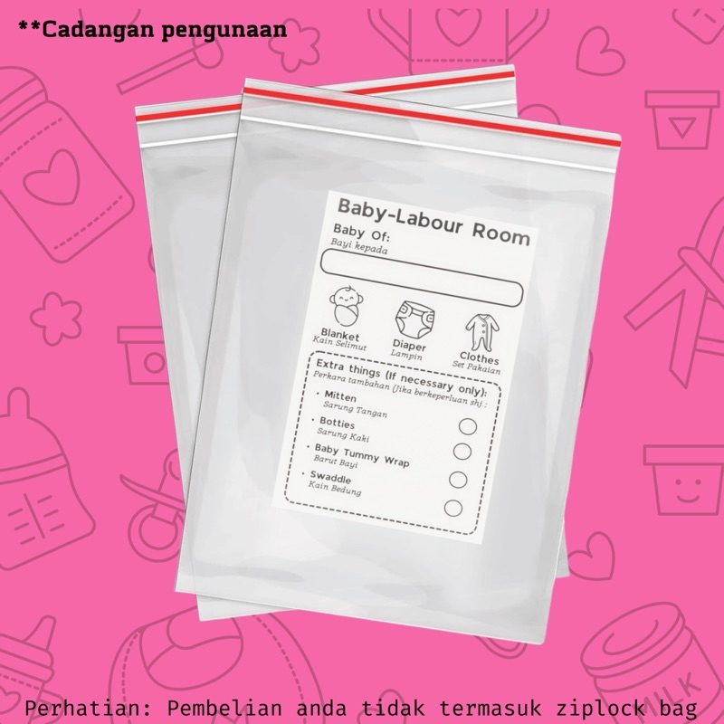STIKER UNTUK ZIPLOCK BAG | HOSPITAL : Maternity Sticker For Mommy ...
