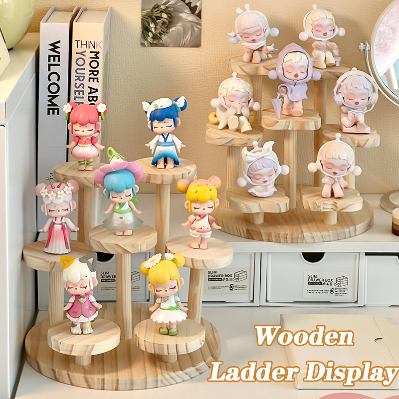 Popmart Display Rack Stand Wooden Display Ladder Labubu Display Rack ...