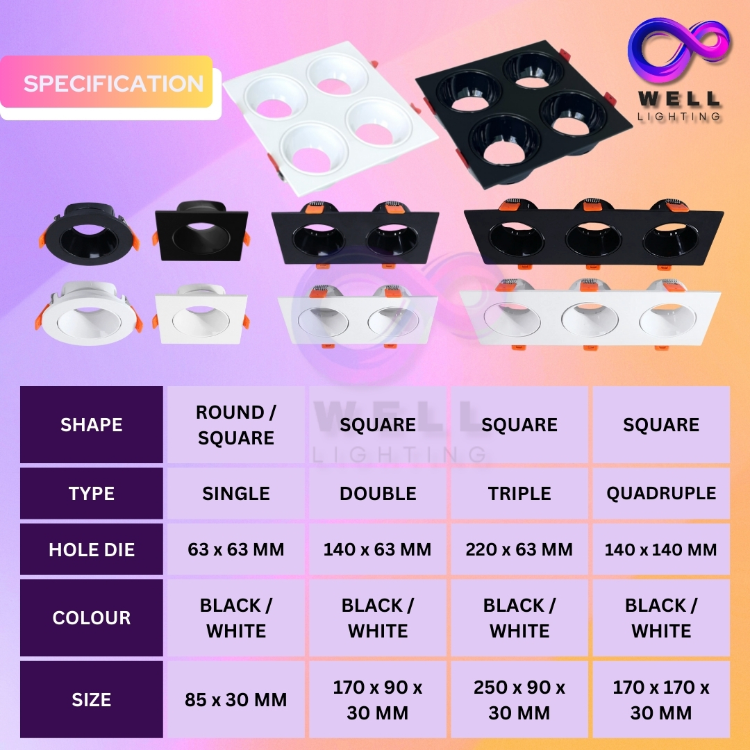 Casing Eyeball LED Fitting Recessed Spotlight GU10 Bulb Holder ...