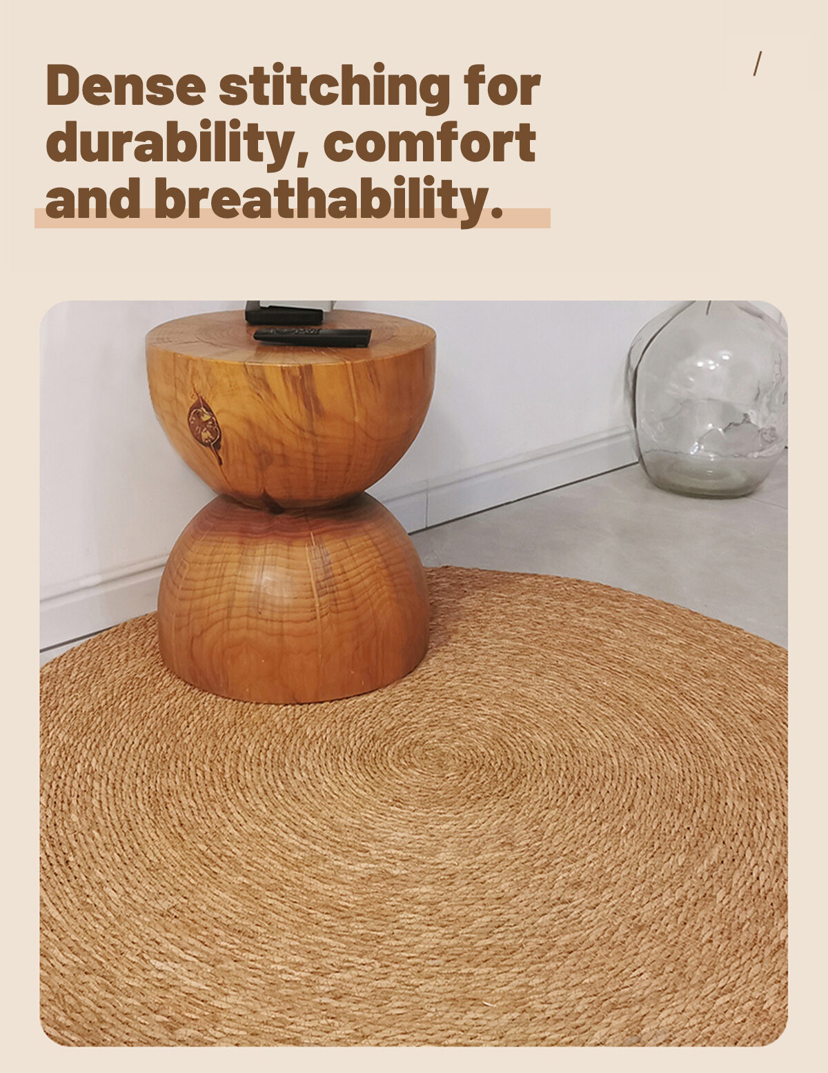 Osti circular cattail hand woven floor mat, cat mat,living room floor ...