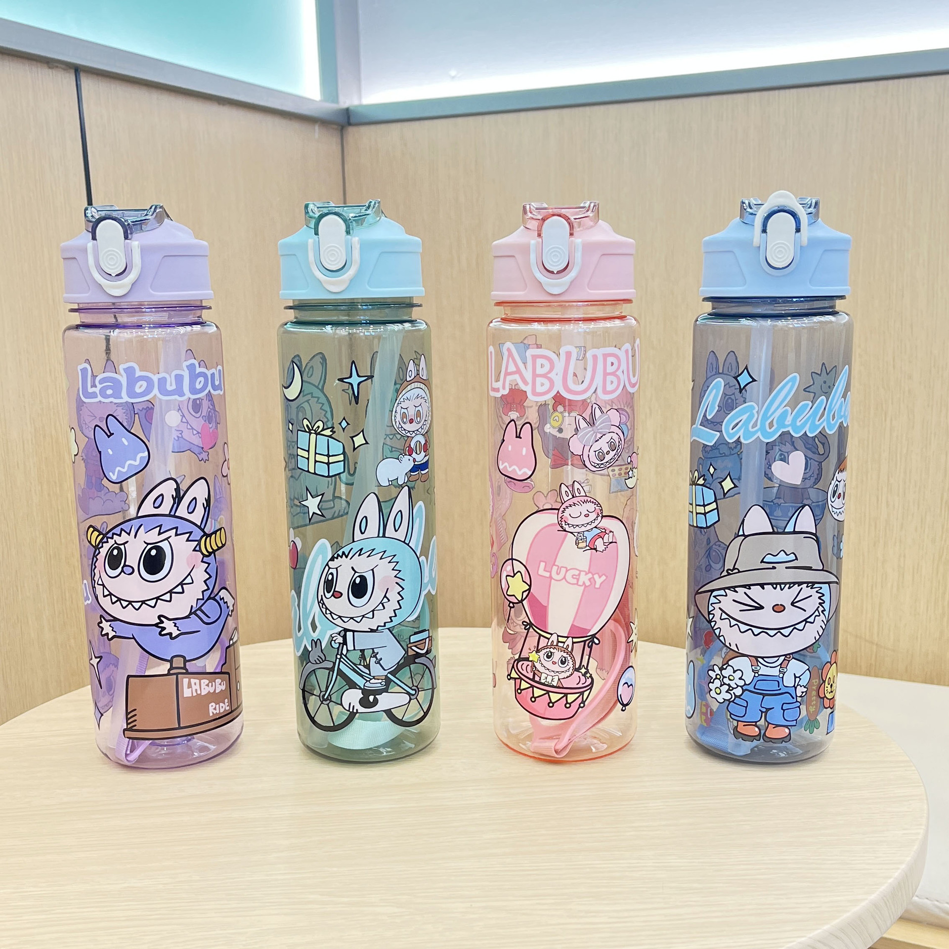 800ml Botol Air Water Bottle Kids Straw Bpa Free Botol Transparent Kawaii Botol Air Labubu ...