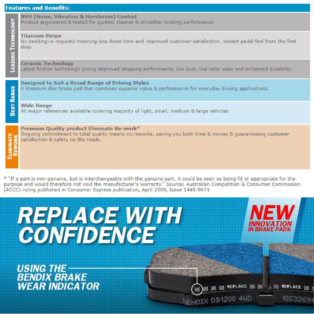 NISSAN NAVARA NP300 D23T SERENA C27 ORIGINAL BENDIX DB2374MKT FRONT ...