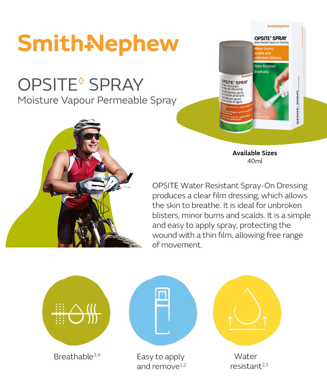 Smith+Nephew Opsite Spray Water Resistant Spray-On Dressing | Shopee ...