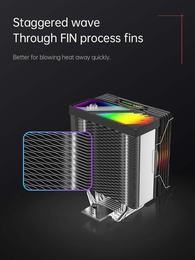 [2025 New Stock]CoolMoon GT400/600 12CM Tower CPU COOLER 4Pin PWM+ ...