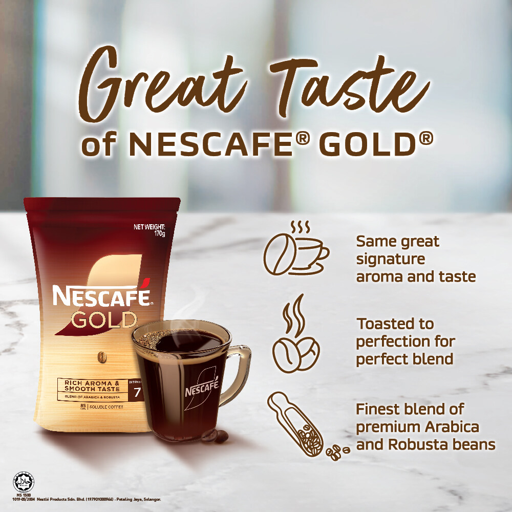 SHOPPA Nescafe Gold REFILL PACK - Rich Aroma & Smooth Taste | 170g x 3 ...
