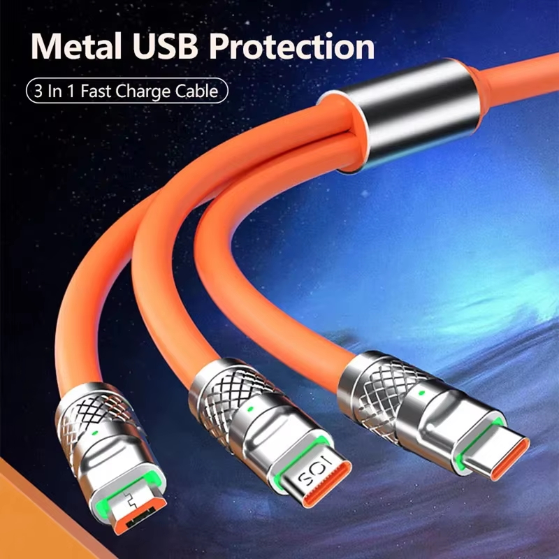 NEW! 120W Super Quick Charge 3 In 1 Data Cable Suitable For Tpyec ...