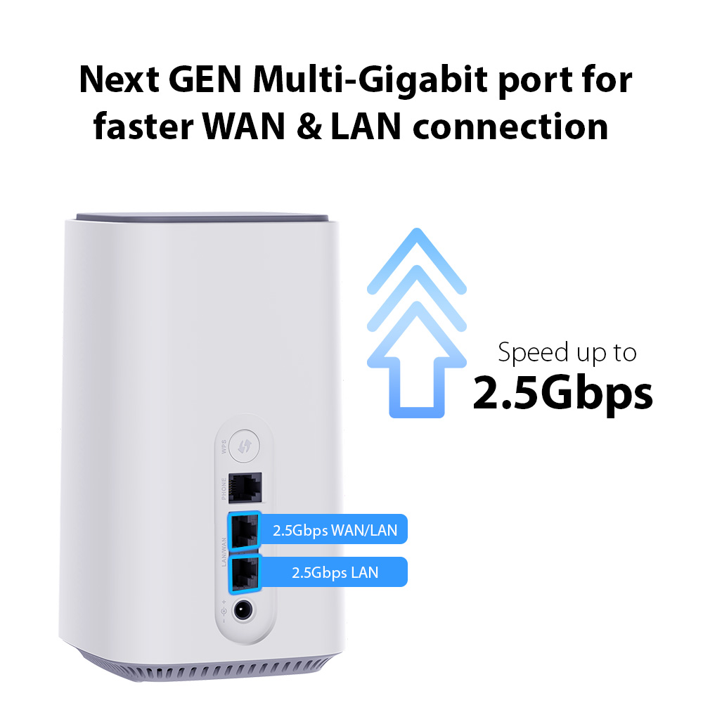 D-Link 5G NR CPE AX3000 Wi-Fi 6 Wireless 2 x 2.5 Gigabit Port with RJ ...